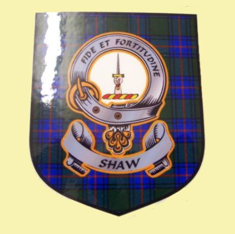 Shaw Clan Tartan Clan Shaw Badge Shield Decal Sticker Set of 3 - For ...