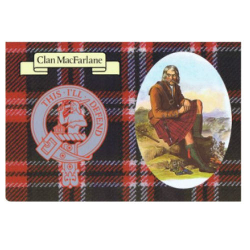 MacFarlane Clan Crest Tartan History MacFarlane Clan Badge Postcards ...