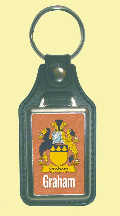 Graham Coat of Arms English Family Name Leather Key Ring Set of 2 - For ...
