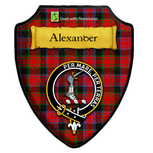 Alexander Red Tartan Crest Wooden Wall Plaque Shield - For Everything ...