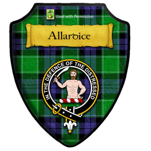 Allardice Tartan Crest Wooden Wall Plaque Shield - For Everything Genealogy