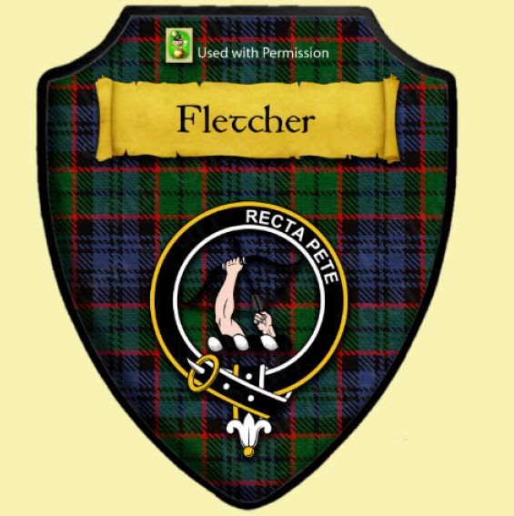 Fletcher Modern Tartan Crest Wooden Wall Plaque Shield - For Everything ...