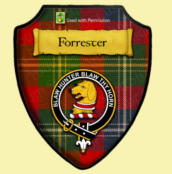 Forrester Modern Tartan Crest Wooden Wall Plaque Shield - For ...