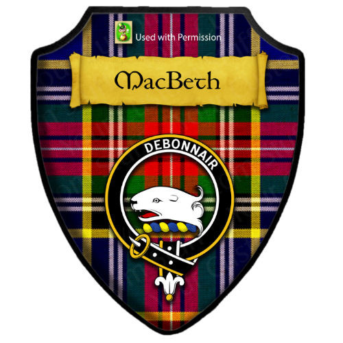 MacBeth Modern Tartan Crest Wooden Wall Plaque Shield - For Everything ...