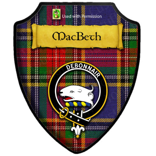 MacBeth Modern Tartan Crest Wooden Wall Plaque Shield - For Everything ...