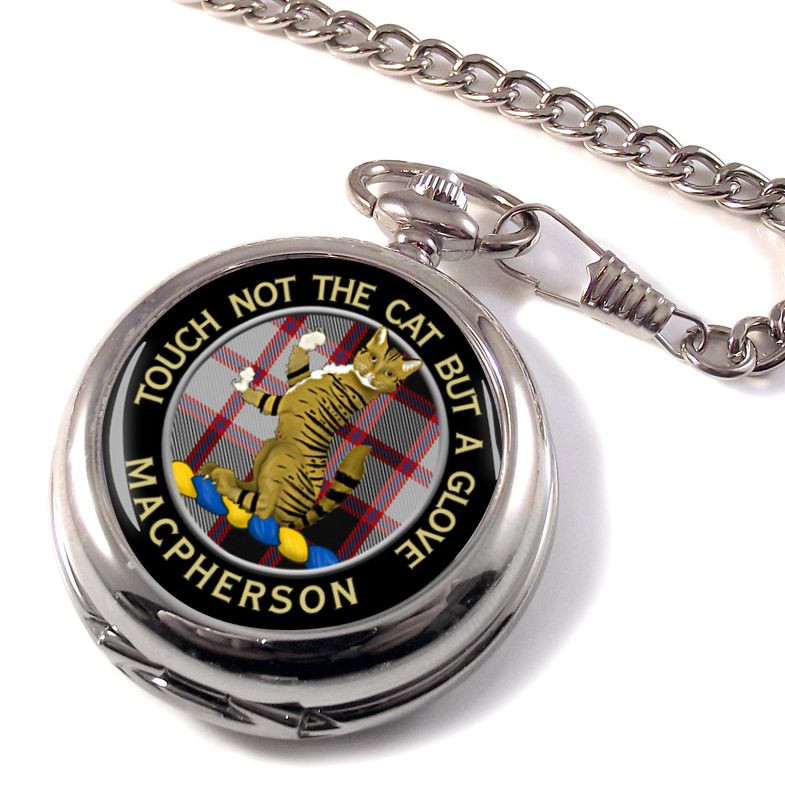 MacPherson Clan Crest Round Shaped Chrome Plated Pocket Watch - For ...