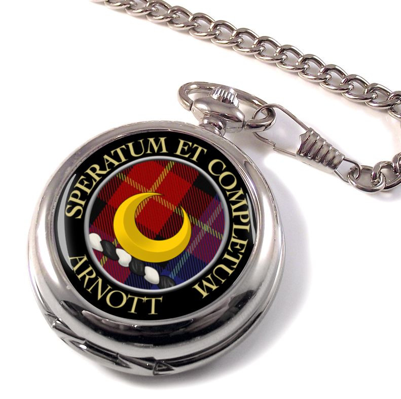 Arnott Clan Crest Round Shaped Chrome Plated Pocket Watch - For ...