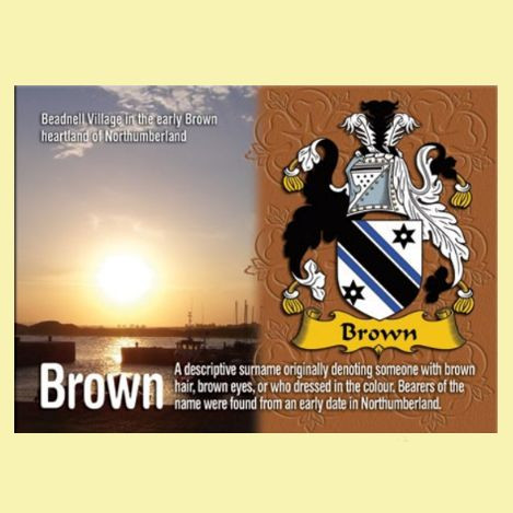 Brown Coat of Arms English Family Name Fridge Magnets Set of 2 - For ...