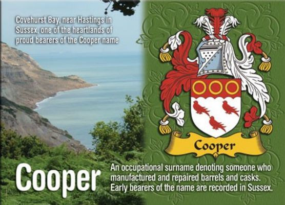 Cooper Coat of Arms English Family Name Fridge Magnets Set of 2 - For ...