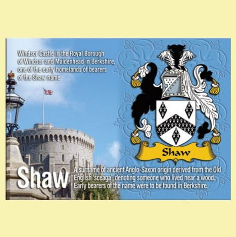 Shaw Coat of Arms English Family Name Fridge Magnets Set of 2 - For ...
