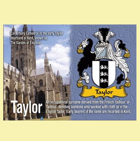 Taylor Coat of Arms English Family Name Fridge Magnets Set of 2 - For ...