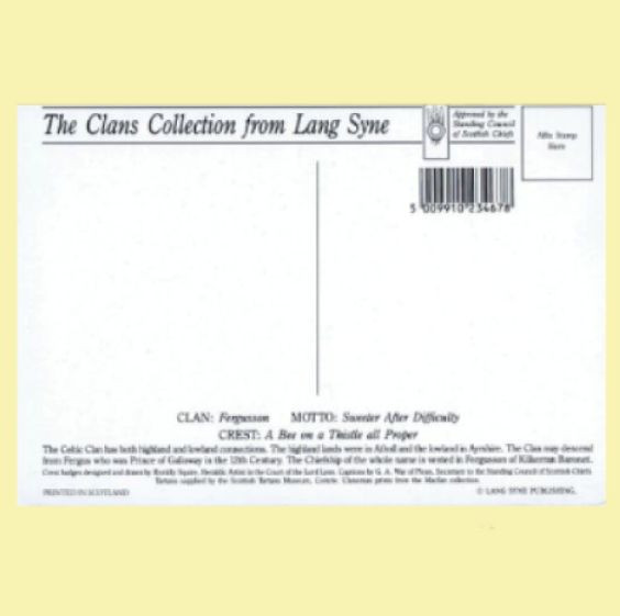 Ferguson Clan Crest Tartan History Ferguson Clan Badge Postcards Pack ...