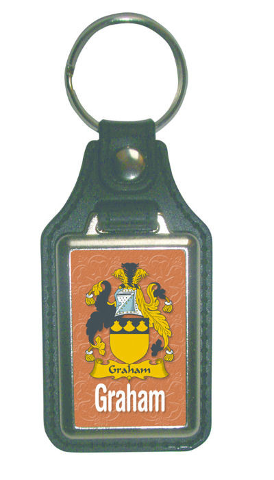 Graham Coat of Arms English Family Name Leather Key Ring Set of 2 - For ...