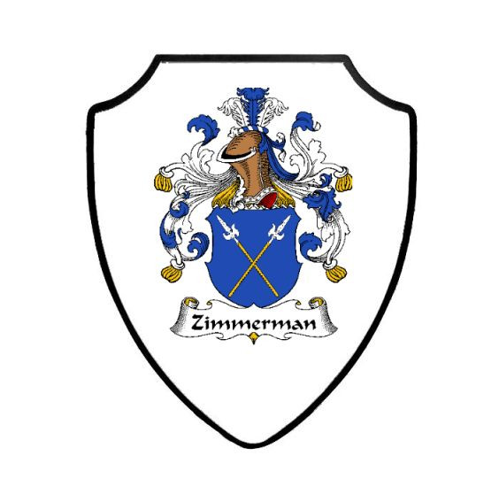 Zimmerman German Coat of Arms Family Crest Wooden Wall Plaque Shield ...