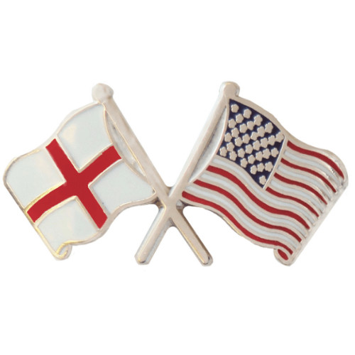 England United States Crossed Country Flags Friendship Enamel Lapel Pin ...