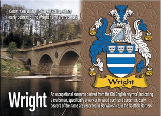 Wright Coat of Arms English Family Name Fridge Magnets Set of 2 - For ...