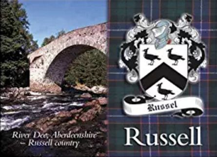 Russell Coat of Arms Scottish Family Name Fridge Magnets Set of 2 - For ...