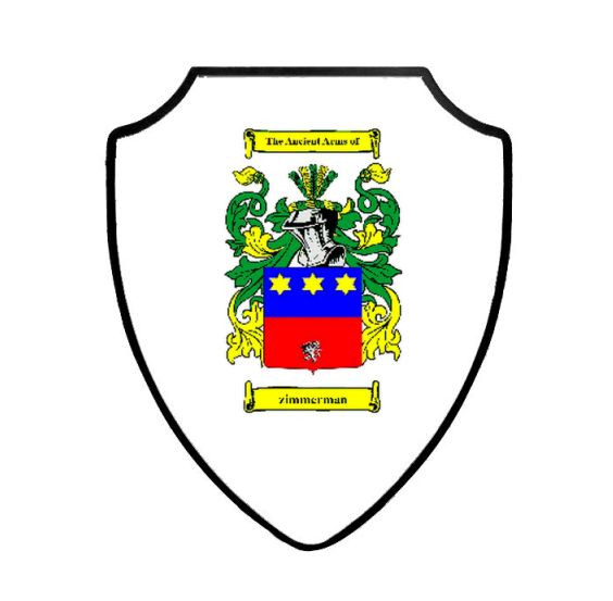 Zimmerman German Coat of Arms Family Crest Wooden Wall Plaque Shield ...