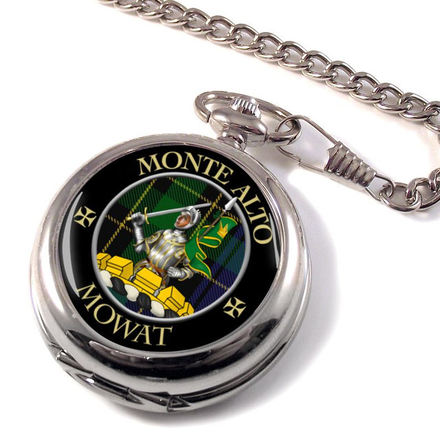Mowat Clan Crest Round Shaped Chrome Plated Pocket Watch - For ...