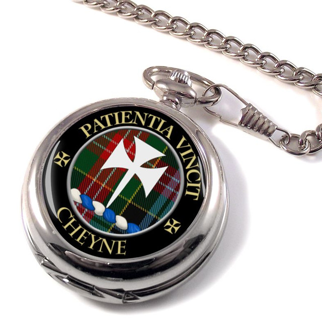 Cheyne Clan Crest Round Shaped Chrome Plated Pocket Watch - For ...
