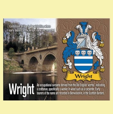Wright Coat of Arms English Family Name Fridge Magnets Set of 2 - For ...