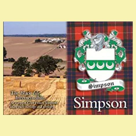 Simpson Coat of Arms Scottish Family Name Fridge Magnets Set of 2 - For ...