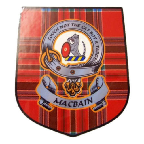 MacBain Clan Tartan Clan MacBain Badge Shield Decal Sticker Set of 3 ...