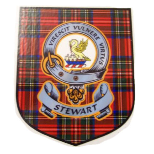 Stewart Clan Tartan Clan Stewart Badge Shield Decal Sticker Set of 3 ...