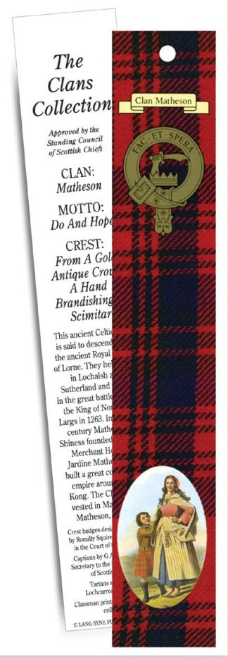 Matheson Clan Tartan Matheson History Bookmarks Set of 2 - For ...