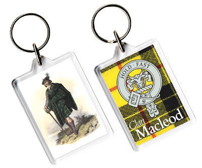 MacLeod Of Lewis Clan Badge Tartan Family Name Acryllic Key Ring Set of ...
