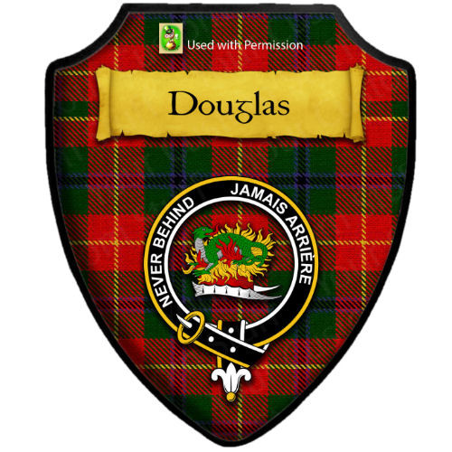 Douglas Of Roxburgh Modern Tartan Crest Wooden Wall Plaque Shield - For ...