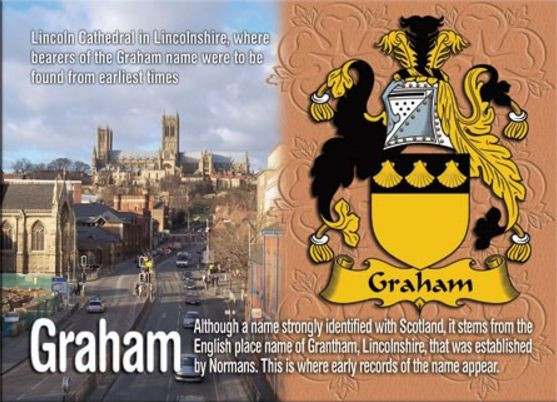 Graham Coat of Arms English Family Name Fridge Magnets Set of 2 - For ...