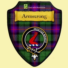 Armstrong Modern Tartan Crest Wooden Wall Plaque Shield - For ...