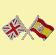 Union Jack Spain Crossed Country Flags Friendship Enamel Lapel Pin Set ...
