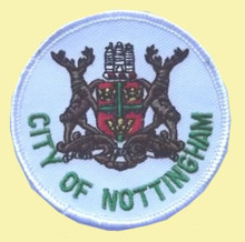 City Of Nottingham Round Places Embroidered Cloth Patch Set x 3 - For Everything Genealogy