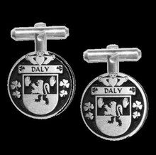 Daly Irish Coat Of Arms Claddagh Sterling Silver Family Crest Cufflinks ...