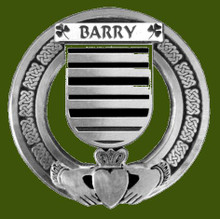 Barry Irish Coat Of Arms Claddagh Stylish Pewter Family Crest Badge ...