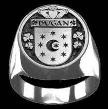 Dugan Irish Coat Of Arms Family Crest Mens Sterling Silver Ring - For ...