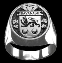 Kavanagh Irish Coat Of Arms Family Crest Mens Sterling Silver Ring ...