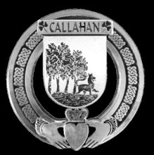 Callahan Irish Coat Of Arms Claddagh Sterling Silver Family Crest Badge ...