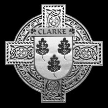 Clarke Irish Coat Of Arms Celtic Cross Sterling Silver Family Crest ...