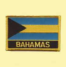 Bahamas Flag Country Rectangular Embroidered Cloth Patch Set x 3 - For Everything Genealogy