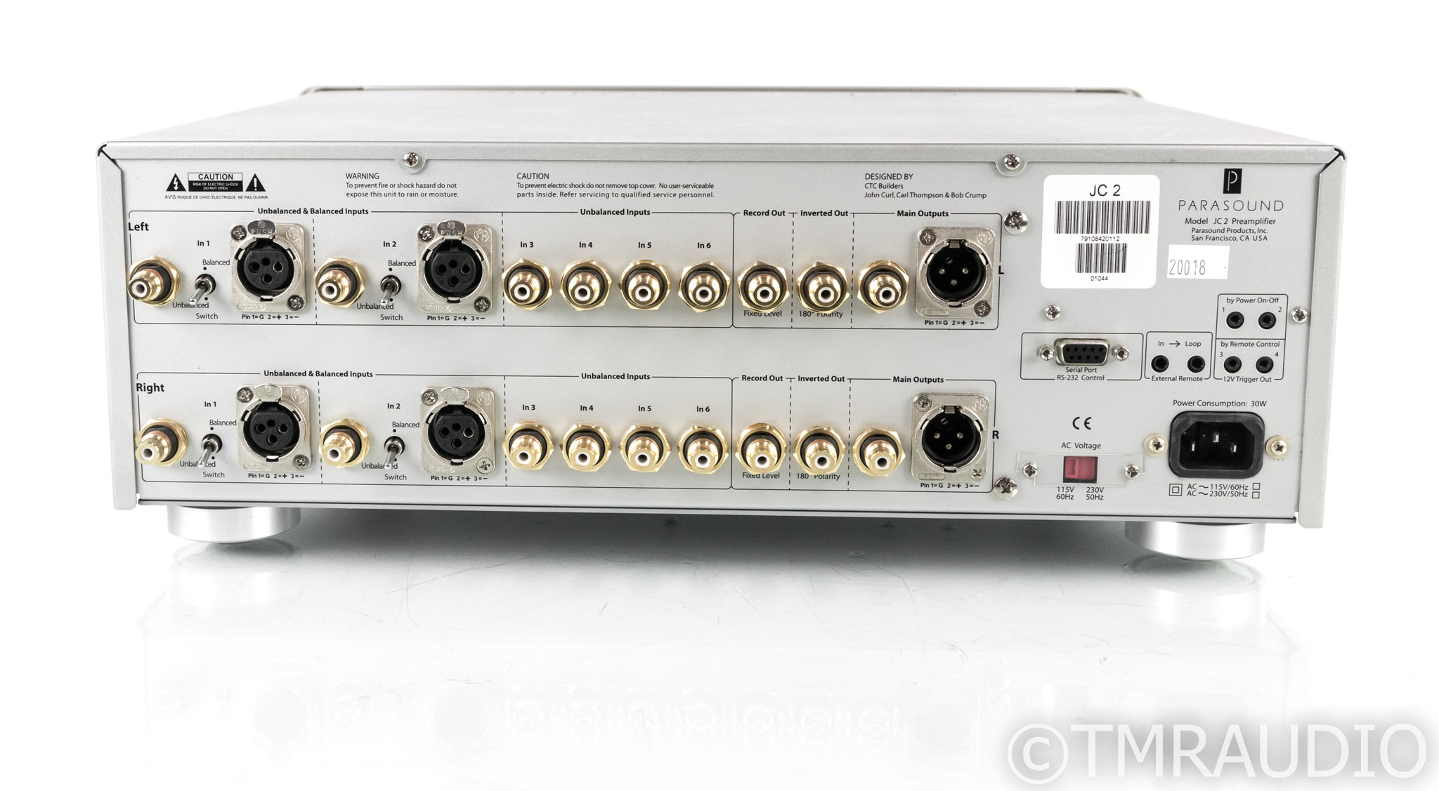 Parasound JC2 Stereo Preamplifier; JC-2; Remote (SOLD) - The Music Room