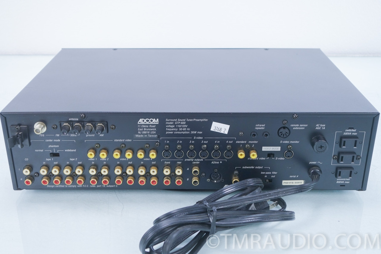 Adcom GTP-600 Preamplifier / Surround Sound Processor - The Music Room