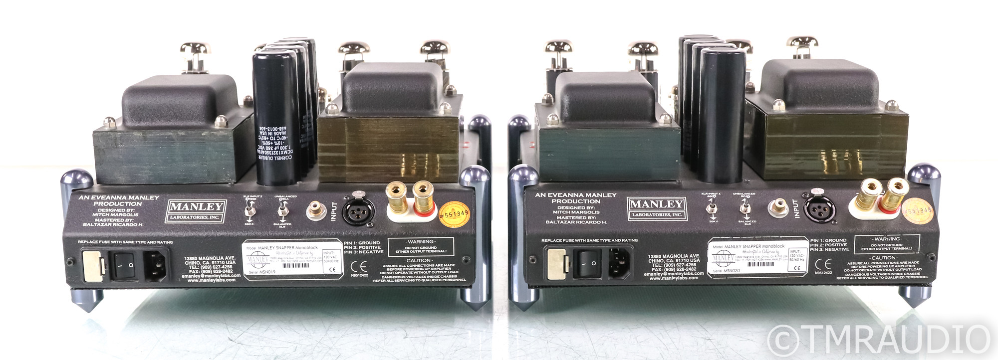 Manley Snapper Mono Tube Power Amplifier; Pair - The Music Room