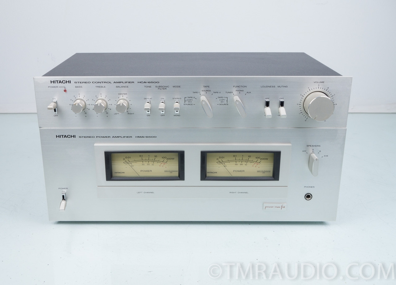 Hitachi HCA-6500 and HMA-6500 Vintage Amplifier and Preamplifier Set