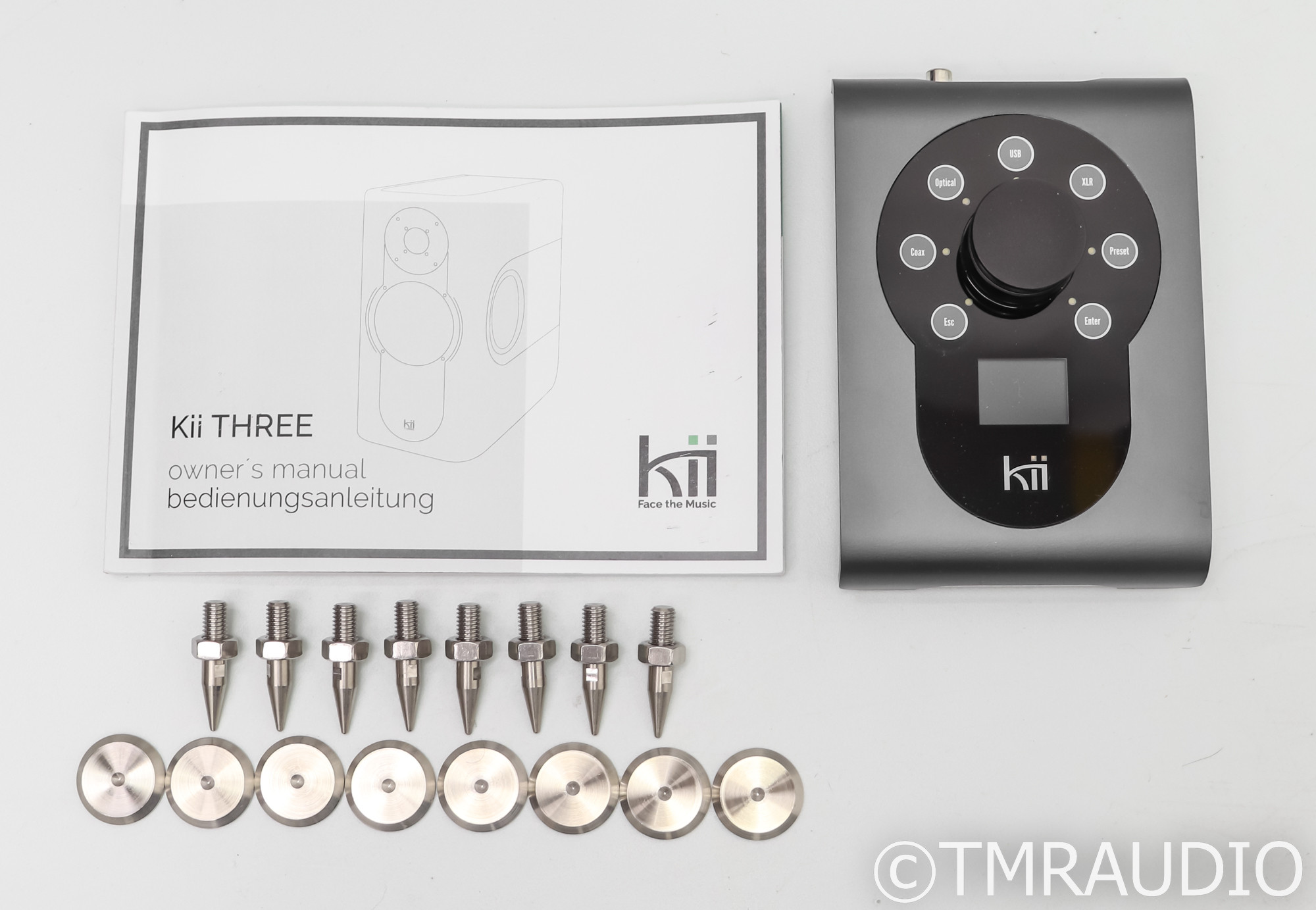 Kii Audio Kii Three Powered Bookshelf Speakers; Black Pair w/ Stands ...