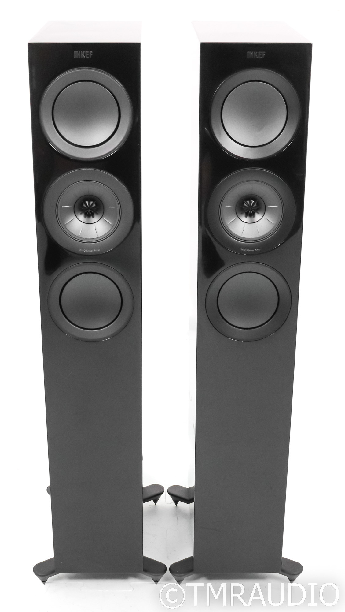 KEF R5 Floorstanding Speakers; R-5; Gloss Black Pair - The Music Room