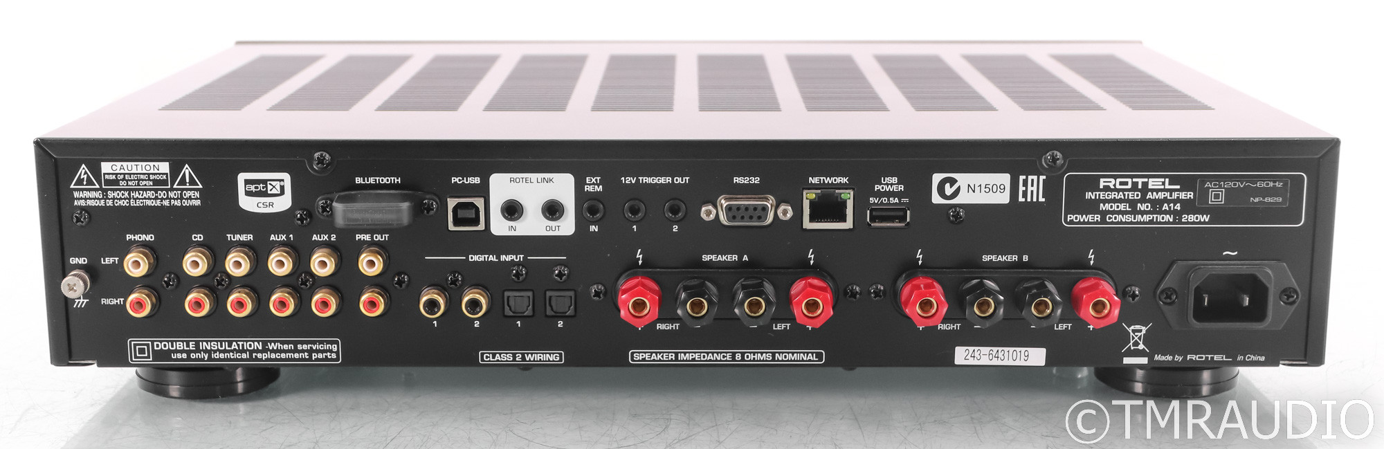 Rotel A14 Stereo Integrated Amplifier; A-14; Black; Remote - The Music Room