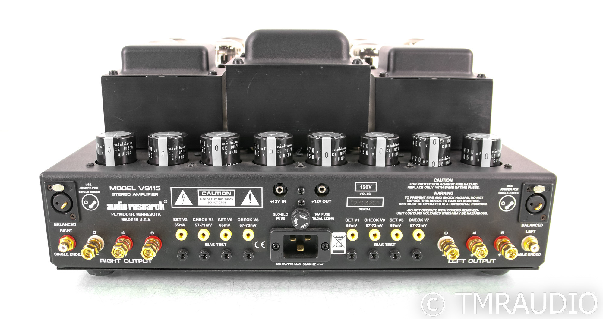 Audio Research VS115 Stereo Tube Power Amplifier; Black / Silver - The ...